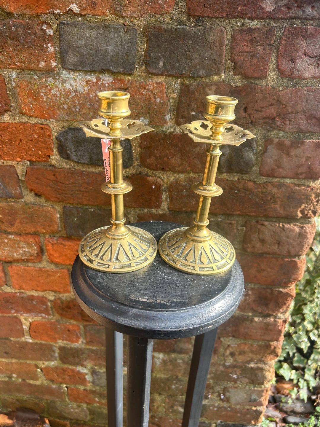 Antique Pair of Gothic Revival Pugin-style Brass Candlesticks – Antique ...