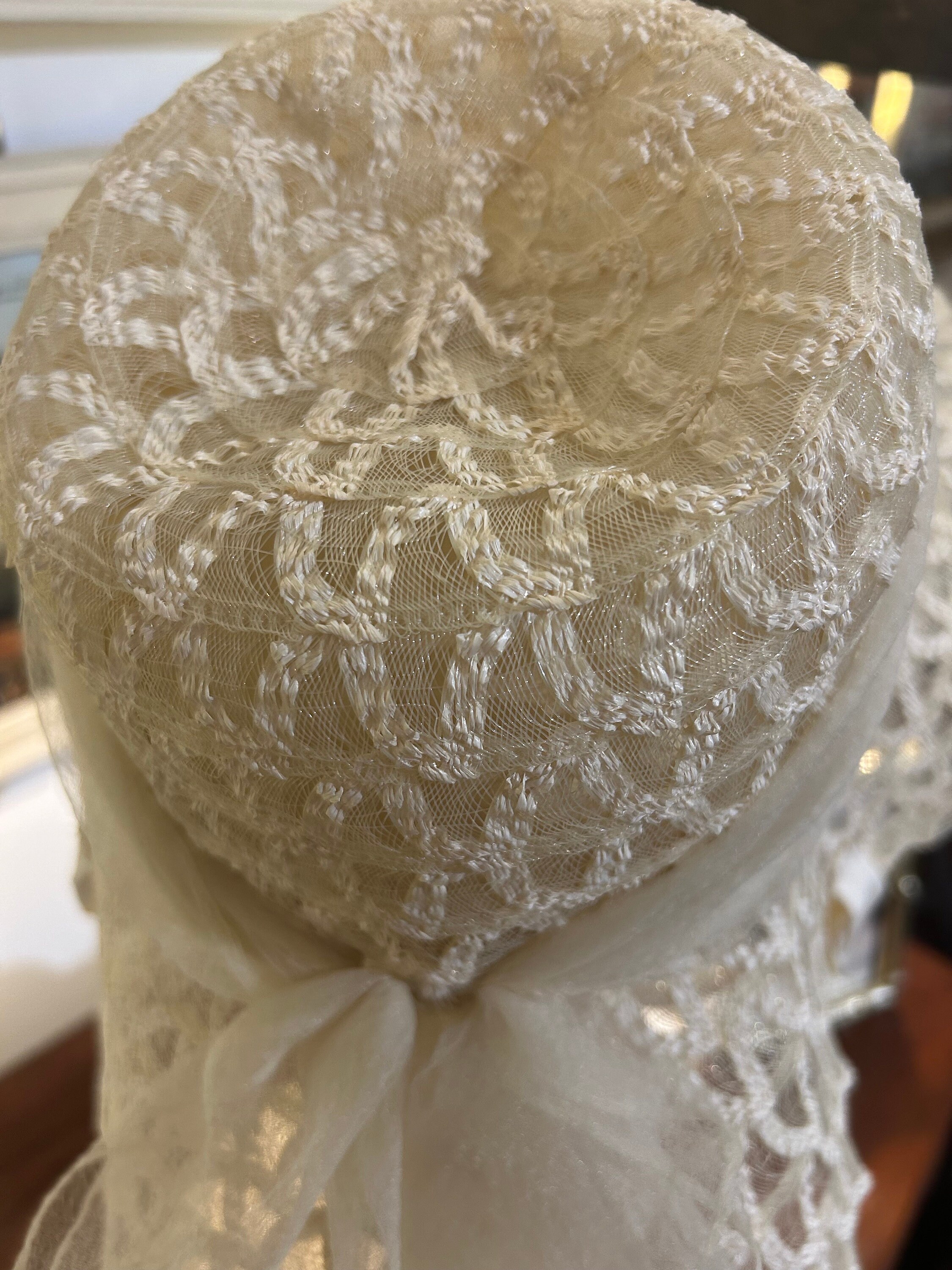 Vintage Cream Wide Brim Sun Hat With Ribbons - 20cm Circumference - Etsy