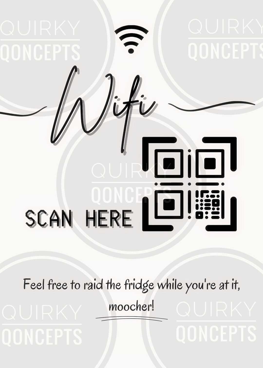 Wifi QR Code Sign, Wifi Password Sign Printable, Editable Wifi Sign ...