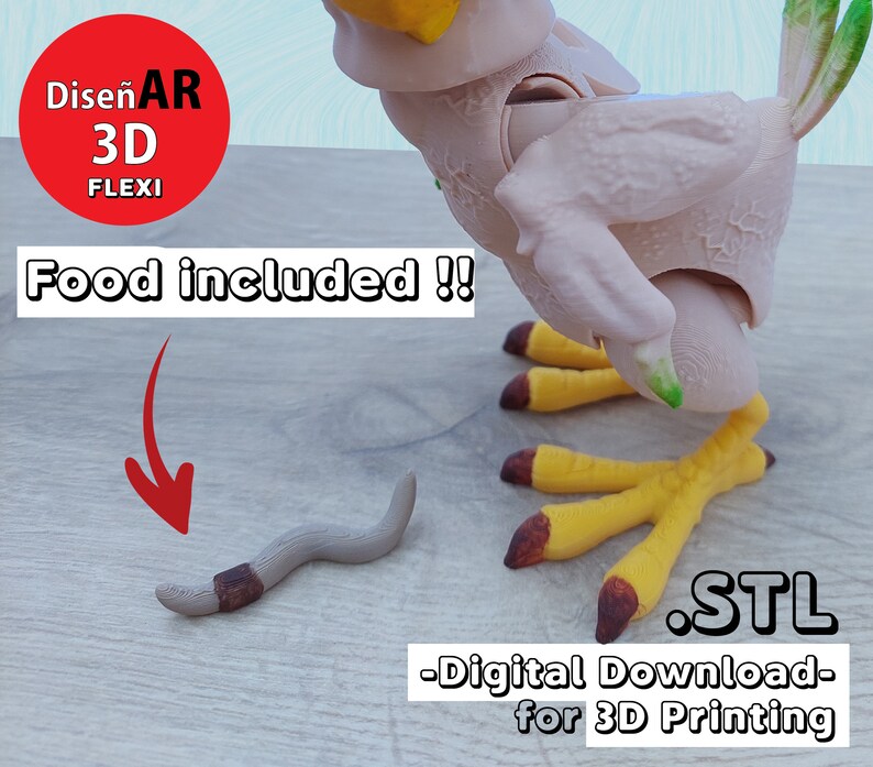 Baby Parrot STL File for 3d Printing, Articulated Baby Parrot Figure ...