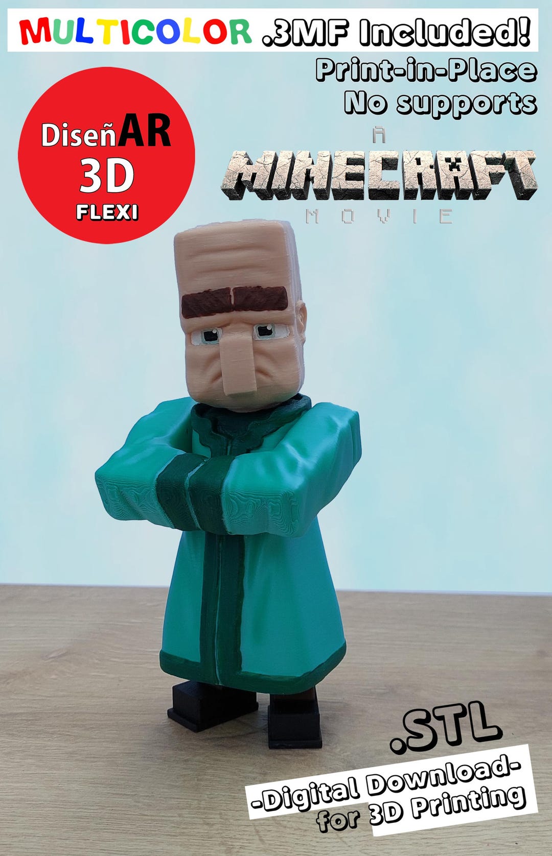 Villager - Minecraft Movie - STL File for 3D Printing - Etsy