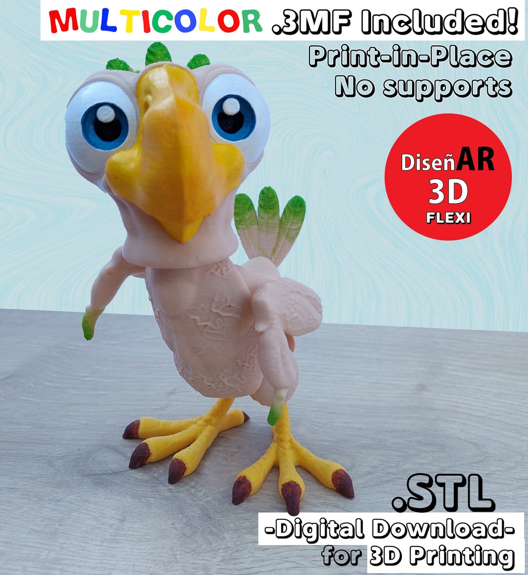 Baby Parrot STL File for 3d Printing, Articulated Baby Parrot Figure ...