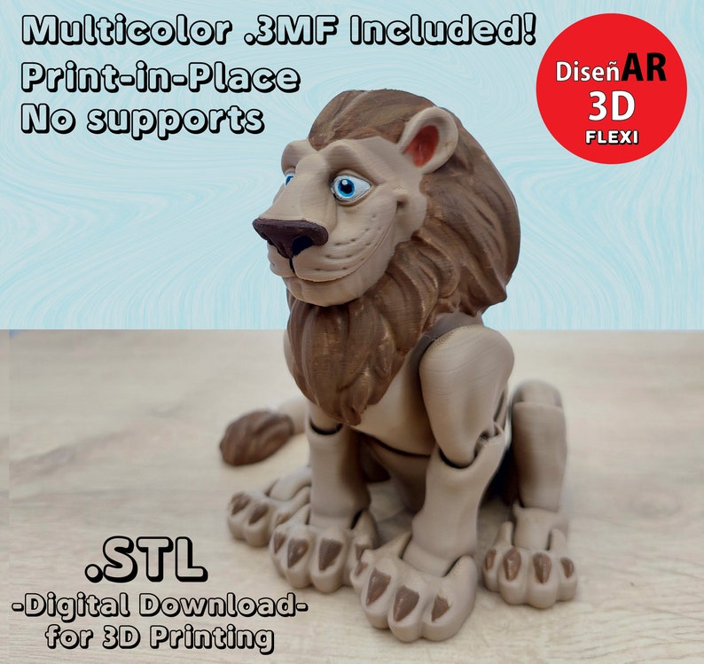 Leon Archivo STL para impresión 3d, figura de Leon articulado, 3mf ...