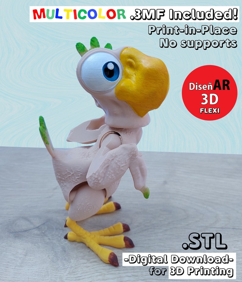 Baby Parrot STL File for 3d Printing, Articulated Baby Parrot Figure ...