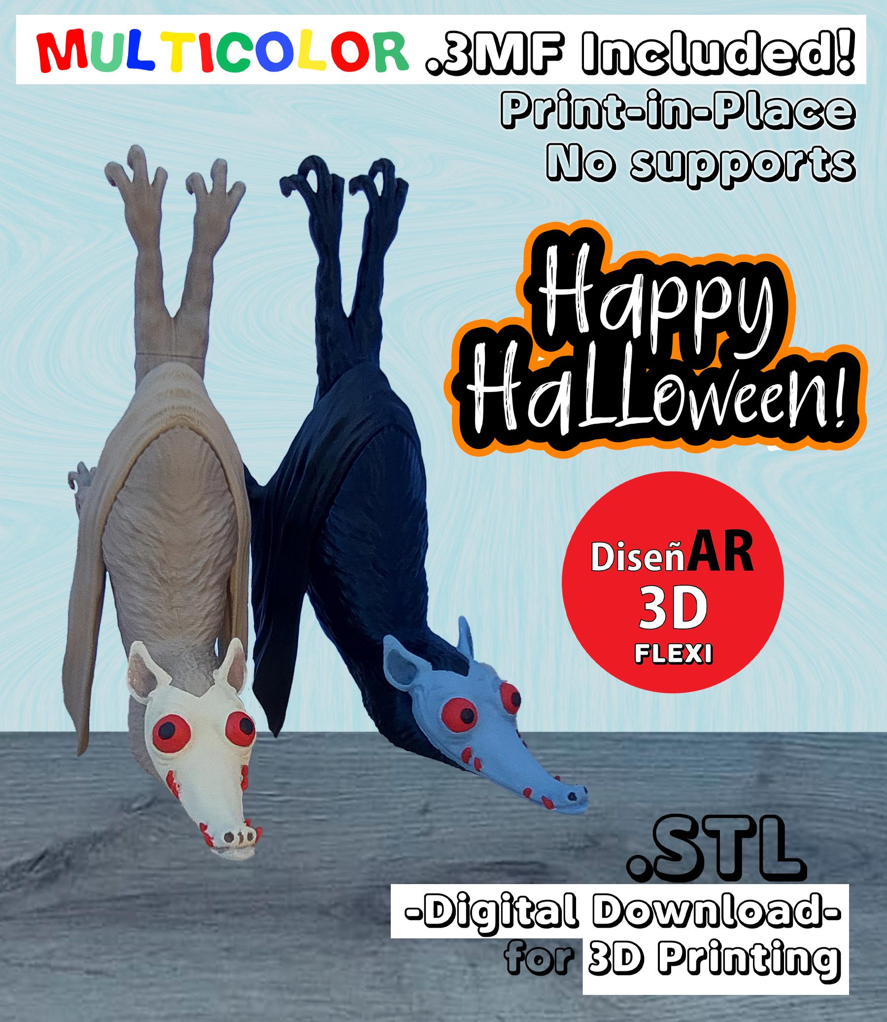 Flexi Bat – Halloween Edition – STL File for 3D Printing – .3MF ...