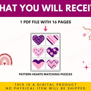 Printable Valentine's Day Activity, Matching Cards for Kids, Heart ...