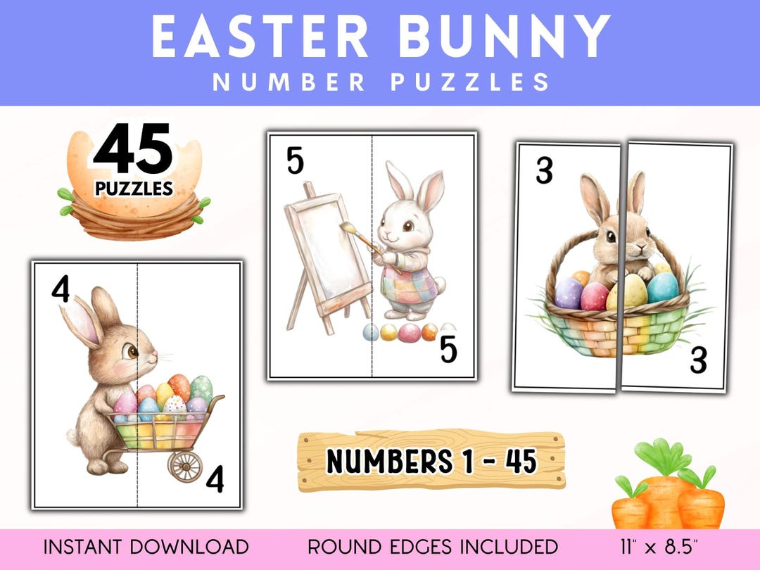 Easter Matching Cards, Counting Numbers 1 to 45, Kindergarten ...