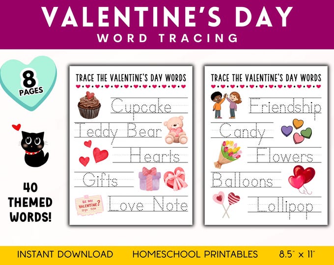 Printable Valentine's Day Activity, Matching Cards for Kids, Heart ...