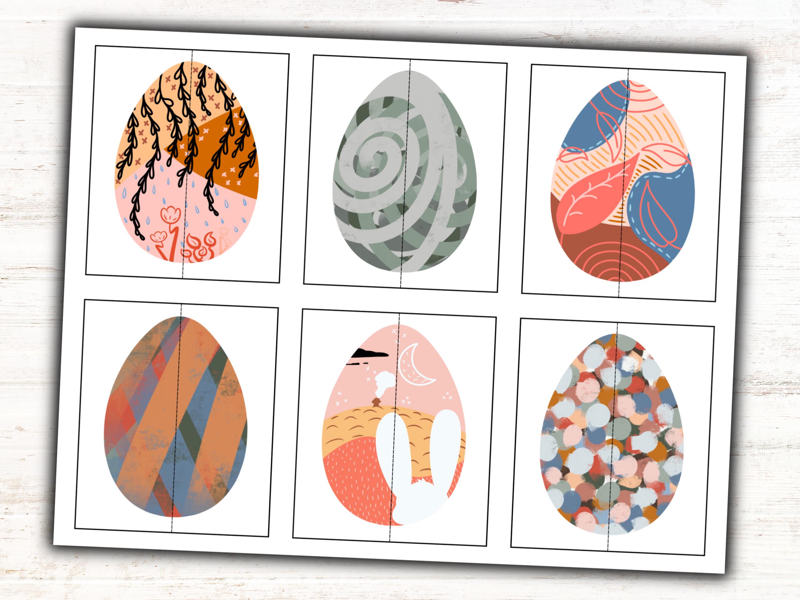 Egg Matching Cards for Kids, Easter Egg Puzzle, Printable Games ...