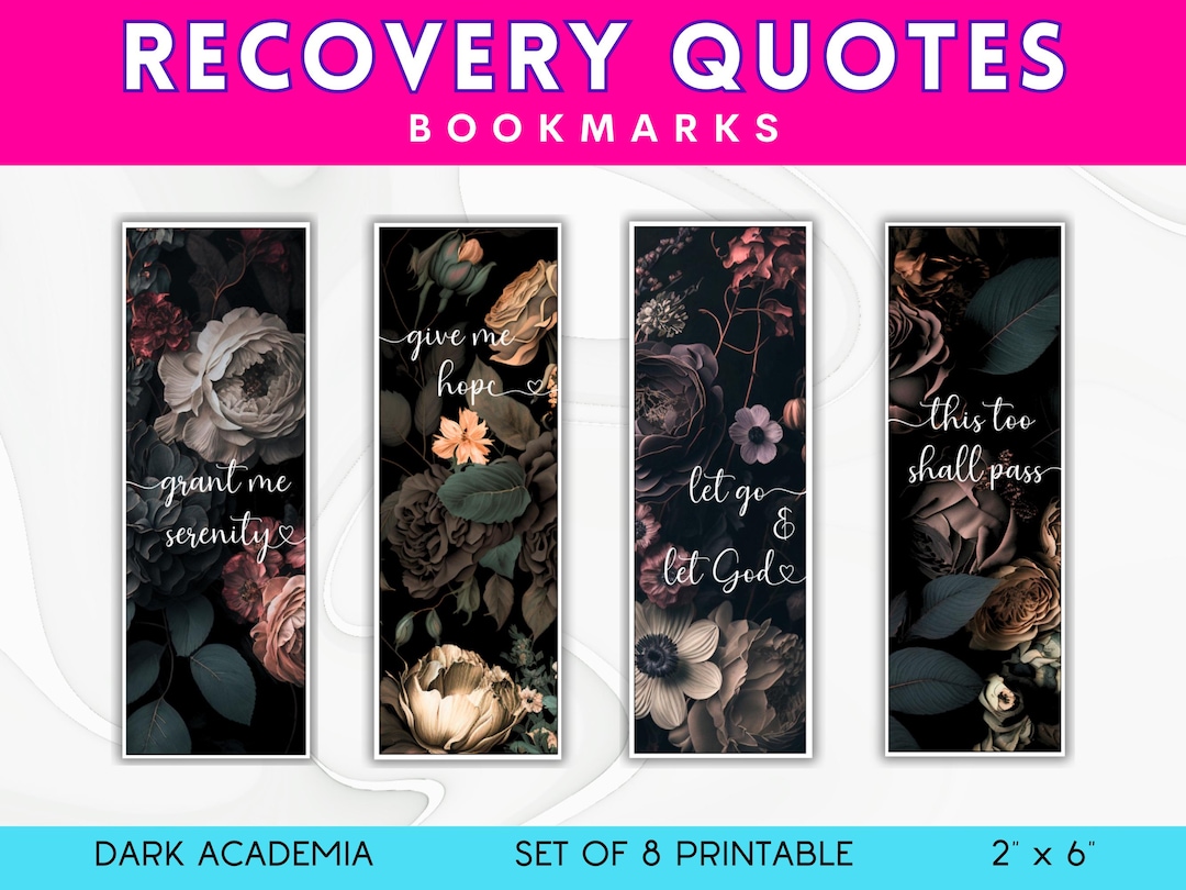 Sobriety Anniversary Gifts, Digital Printable Bookmark for Women ...