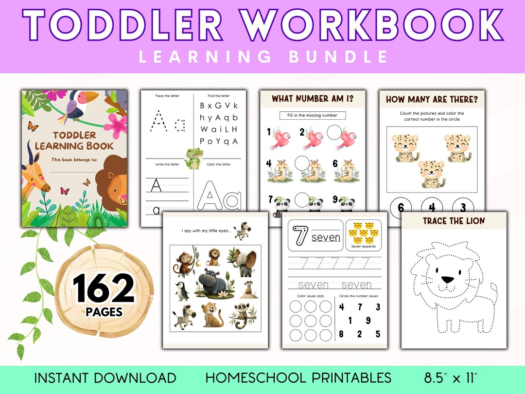 Toddler Workbook, Printable Preschool Learning Binder, Pre-k Activity ...