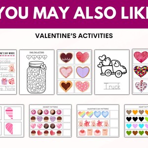 Printable Valentine's Day Activity, Matching Cards for Kids, Heart ...