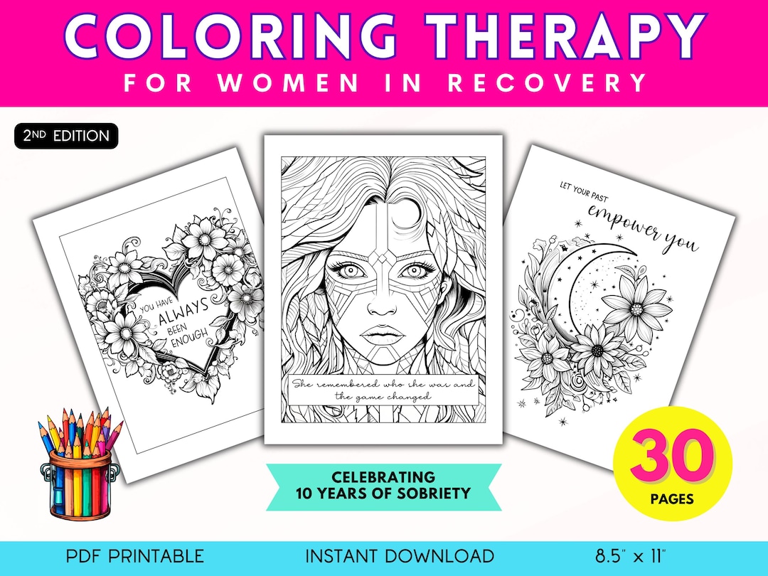 Mental Health Coloring Pages for Recovery, Sobriety Coloring Sheets ...