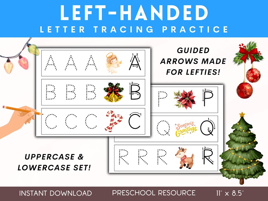 Left-handed Alphabet Tracing Sheets, Hand Writing Practice for Kids ...