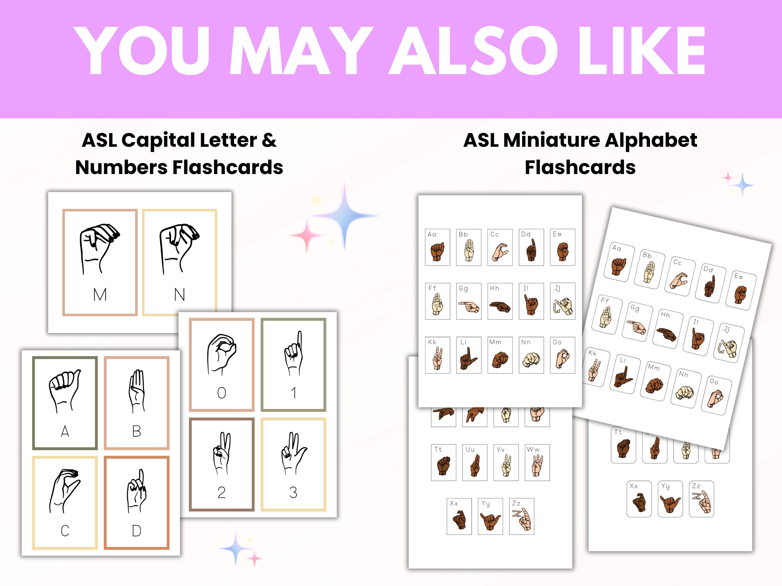 ASL Flash Cards, Sign Language Flashcards, ASL Alphabet Cards for ...