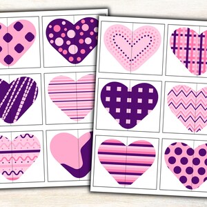 Printable Valentine's Day Activity, Matching Cards for Kids, Heart ...