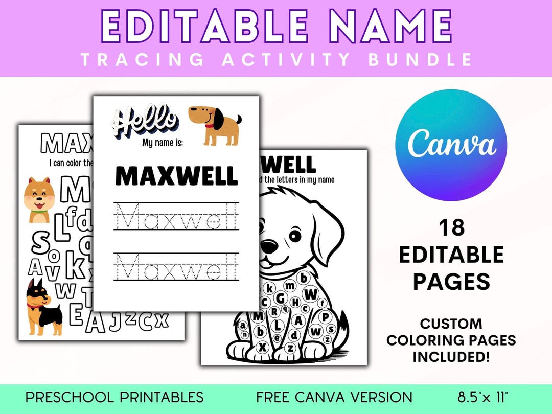 Editable Name Tracing Sheet, Customizable Name Tracing Worksheets ...