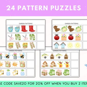 Garden Patterns, Preschool Worksheets, Printable Activity, Cut and ...