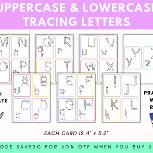 Letter Tracing Cards for Left-handed Kids, Printable Alphabet ...