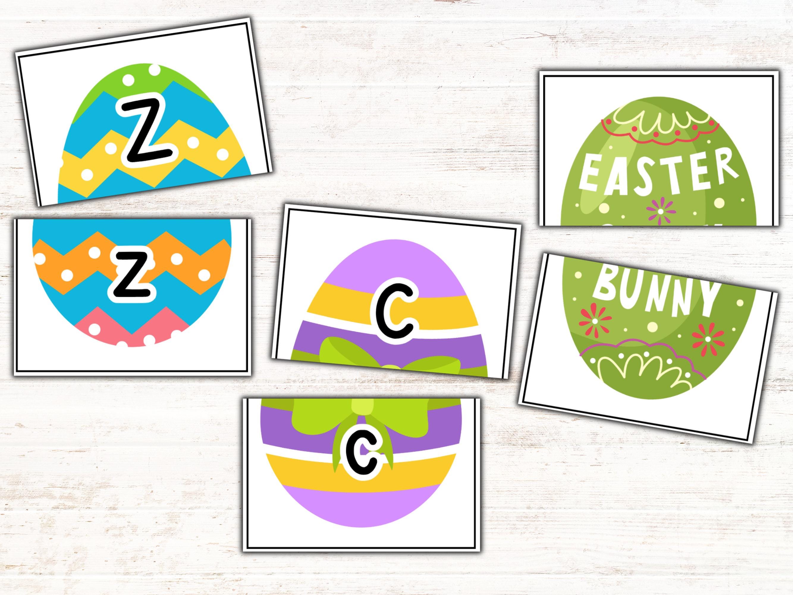Easter Egg Matching Game, Alphabet Flash Cards, Learn Letters, Prek ...