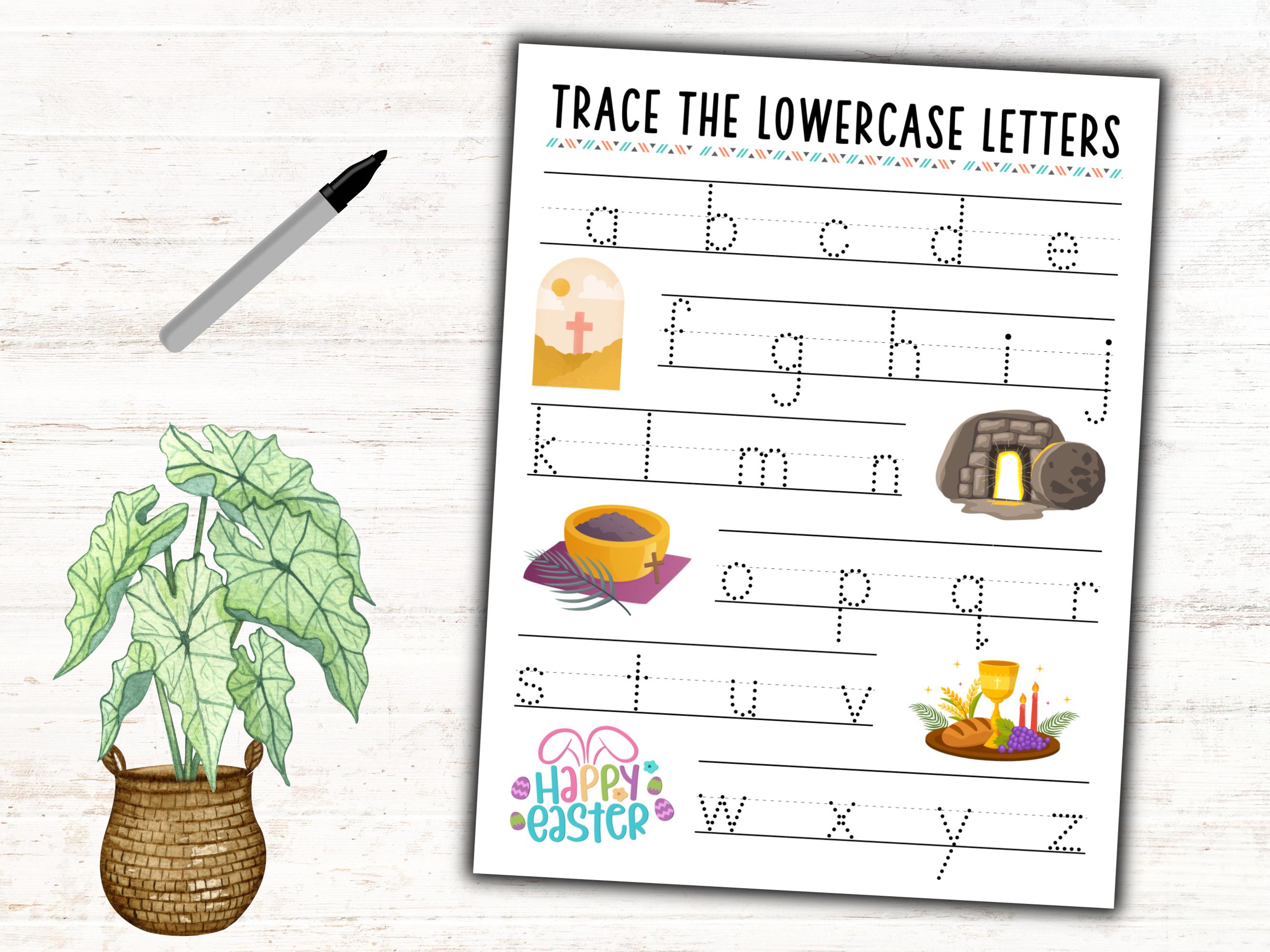 Christian Easter Word Tracing, Preschool Worksheets, Alphabet Letter ...