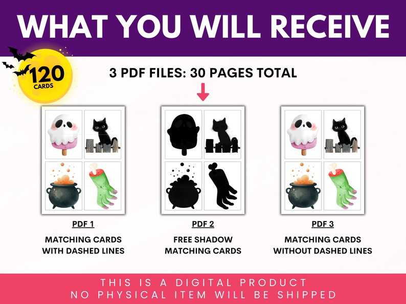 Halloween Matching Card Game Printable Educational Classroom Party ...
