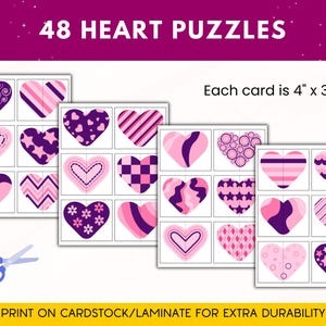 Printable Valentine's Day Activity, Matching Cards for Kids, Heart ...