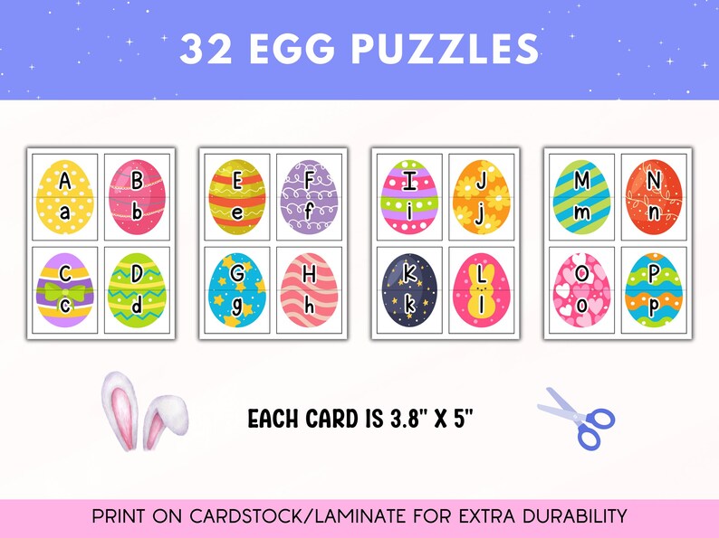 Easter Egg Matching Game, Alphabet Flash Cards, Learn Letters, Prek ...
