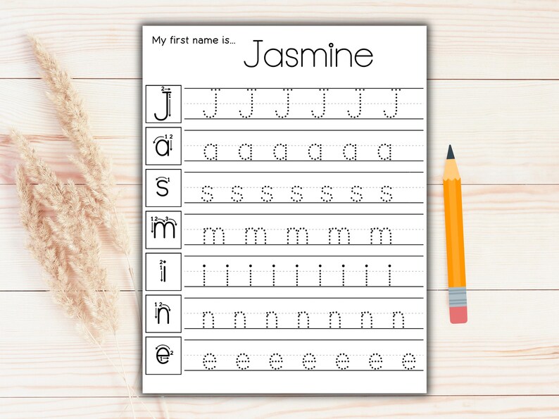 Custom Name Tracing Page, Custom Handwriting Practice for Children ...