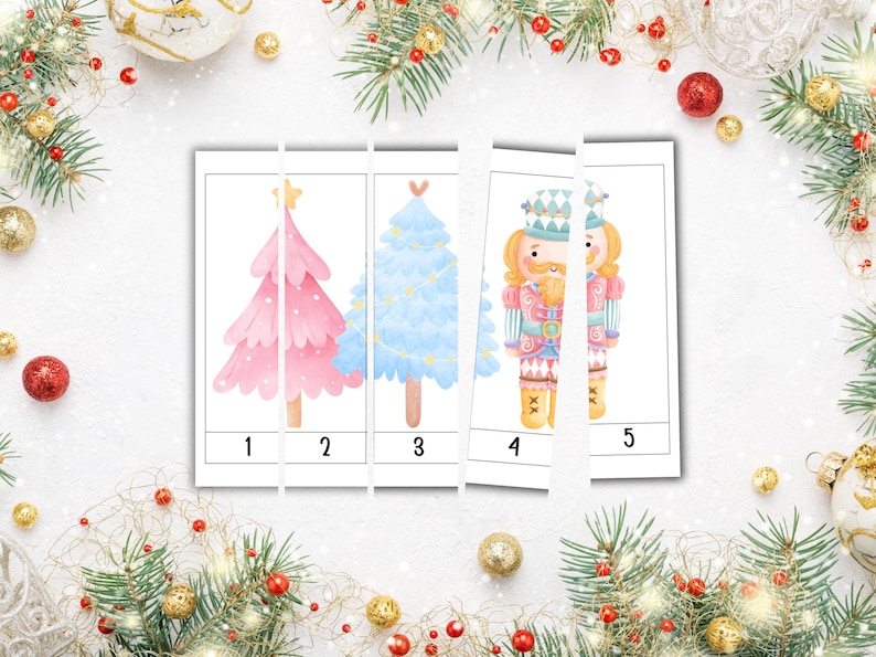 Christmas Number Puzzle Printable Holiday Preschool Counting Games ...