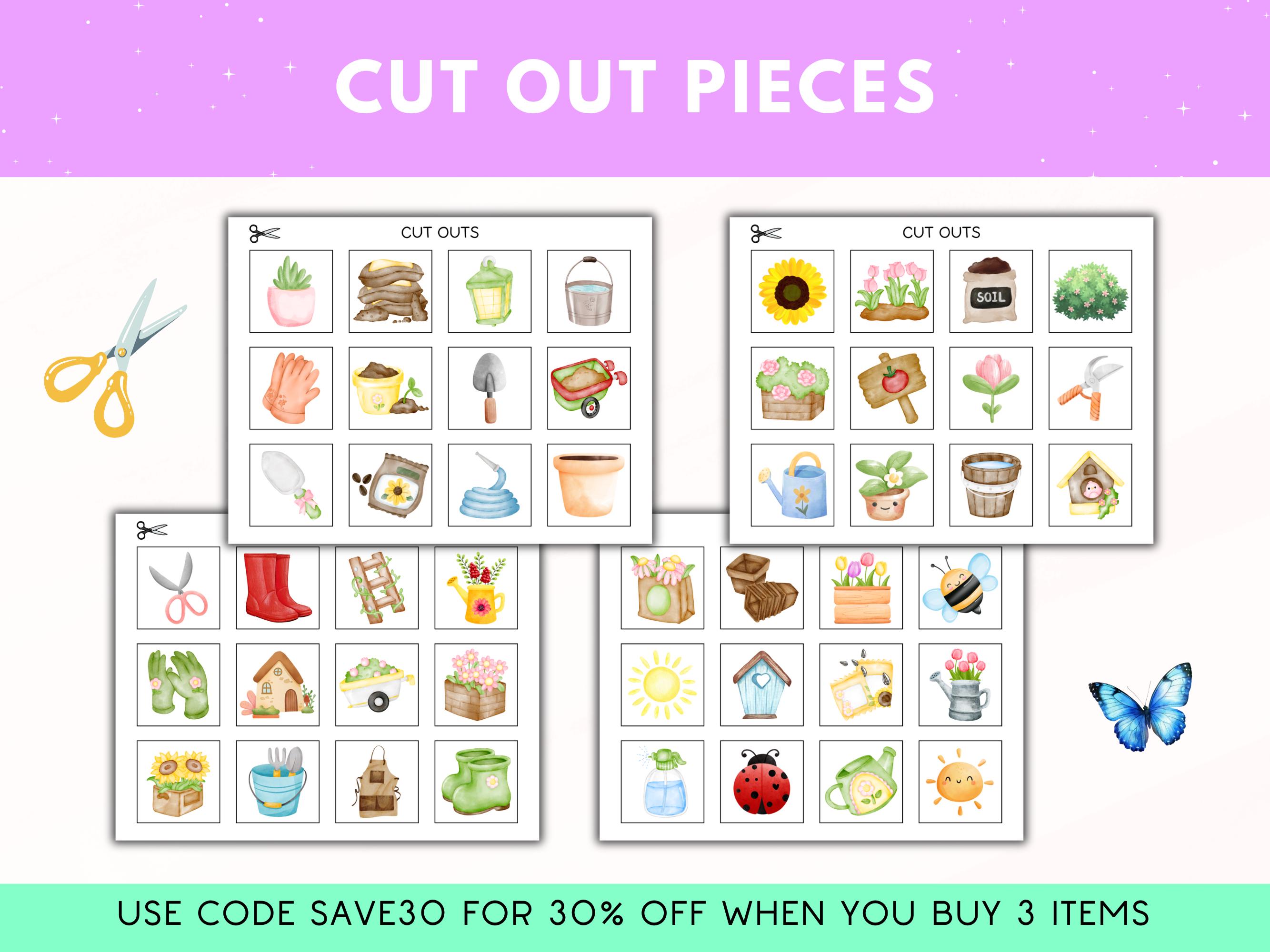 Garden Patterns, Preschool Worksheets, Printable Activity, Cut and ...
