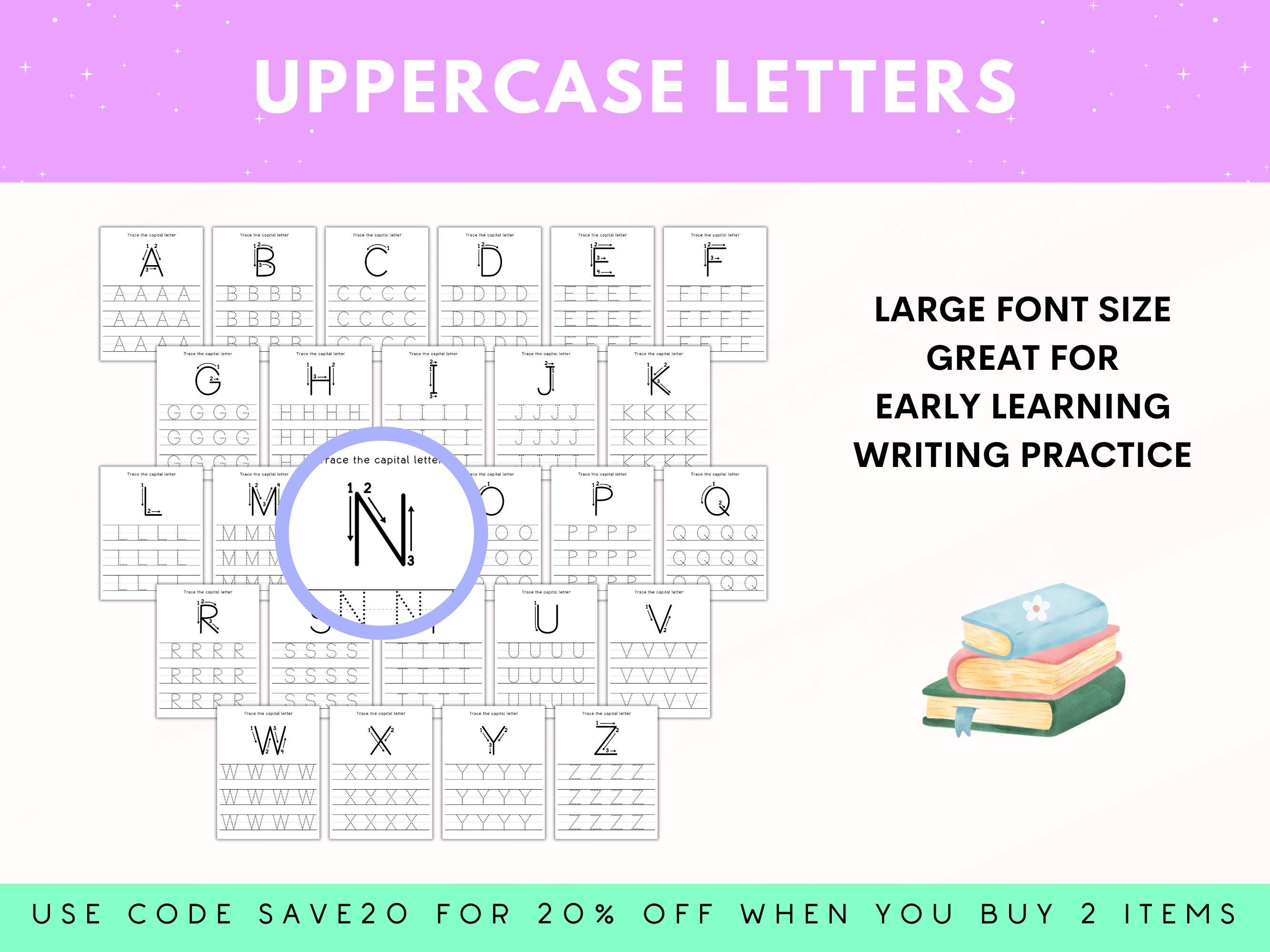 Handwriting Practice Sheets for Kids, Alphabet Tracing Workbook ...