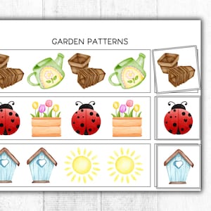 Garden Patterns, Preschool Worksheets, Printable Activity, Cut and ...