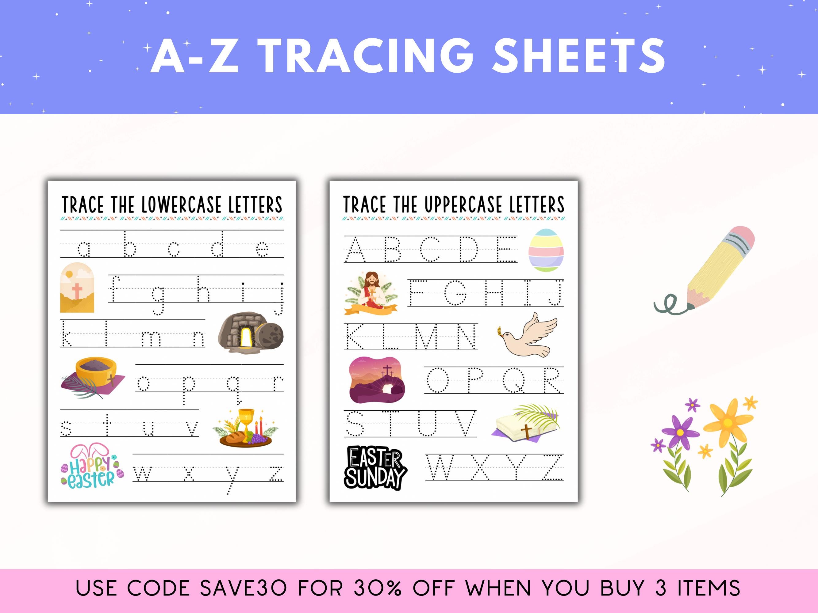 Christian Easter Word Tracing, Preschool Worksheets, Alphabet Letter ...