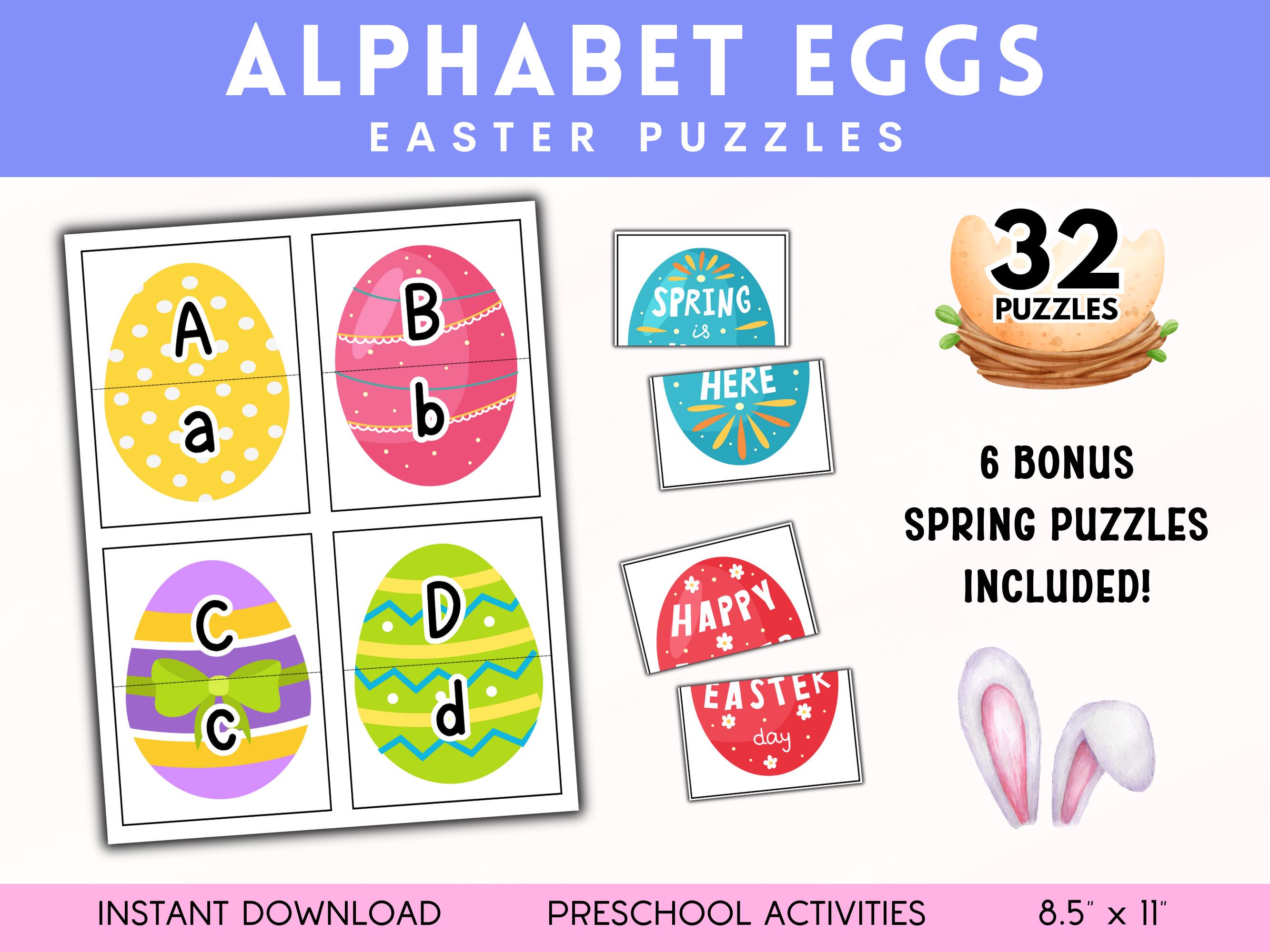 Easter Egg Matching Game, Alphabet Flash Cards, Learn Letters, Prek ...