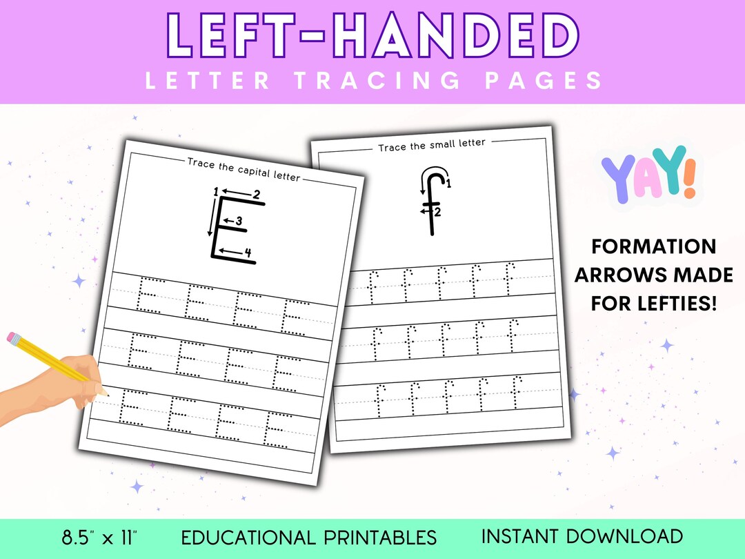 Worksheets for Kids Tracing A-z, Handwriting Practice Sheets, Left ...