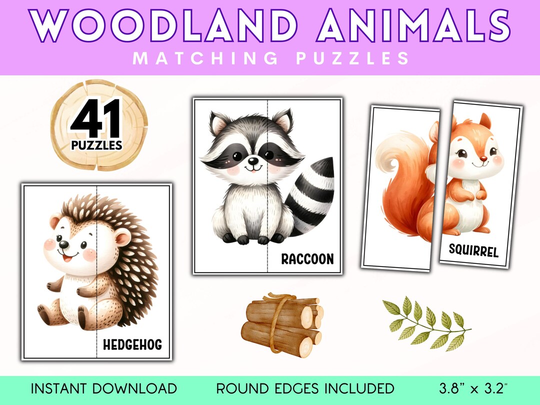 Animal Matching Games, Woodland Animal Matching Activity, Matching ...