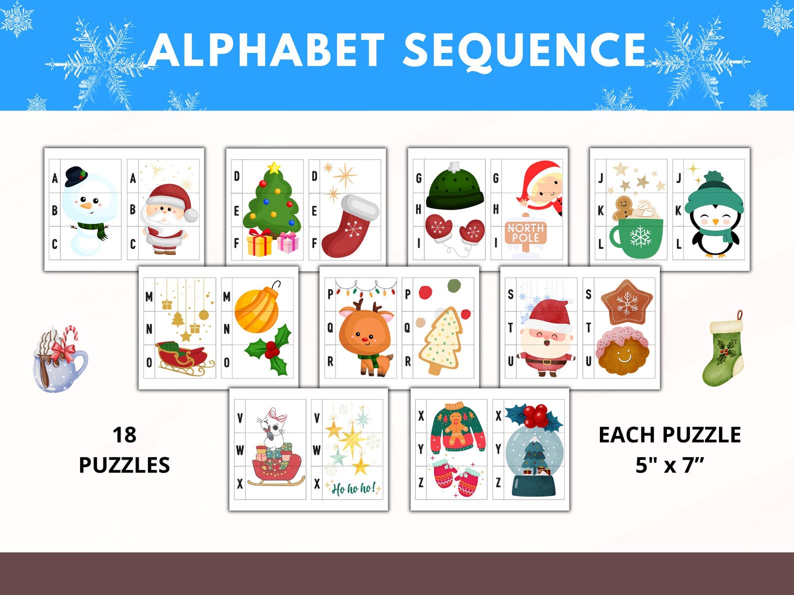 Christmas Activities, Fun Number Puzzles, ABC Puzzle, Preschool Math ...