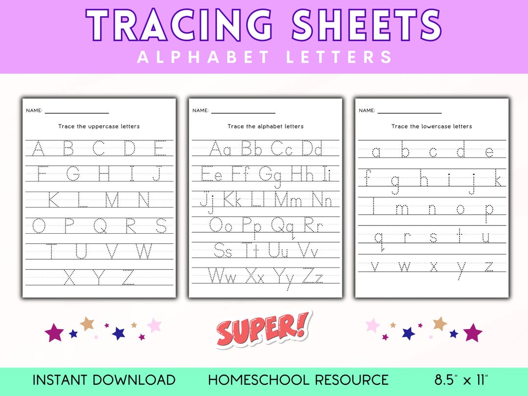 Alphabet Worksheets A-z Preschool Worksheets Letter Tracing A-Z ...