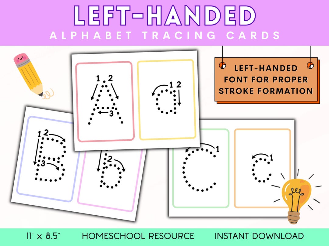 Alphabet Flash Cards Trace - Tracing Cards for Left-handed Kids ...