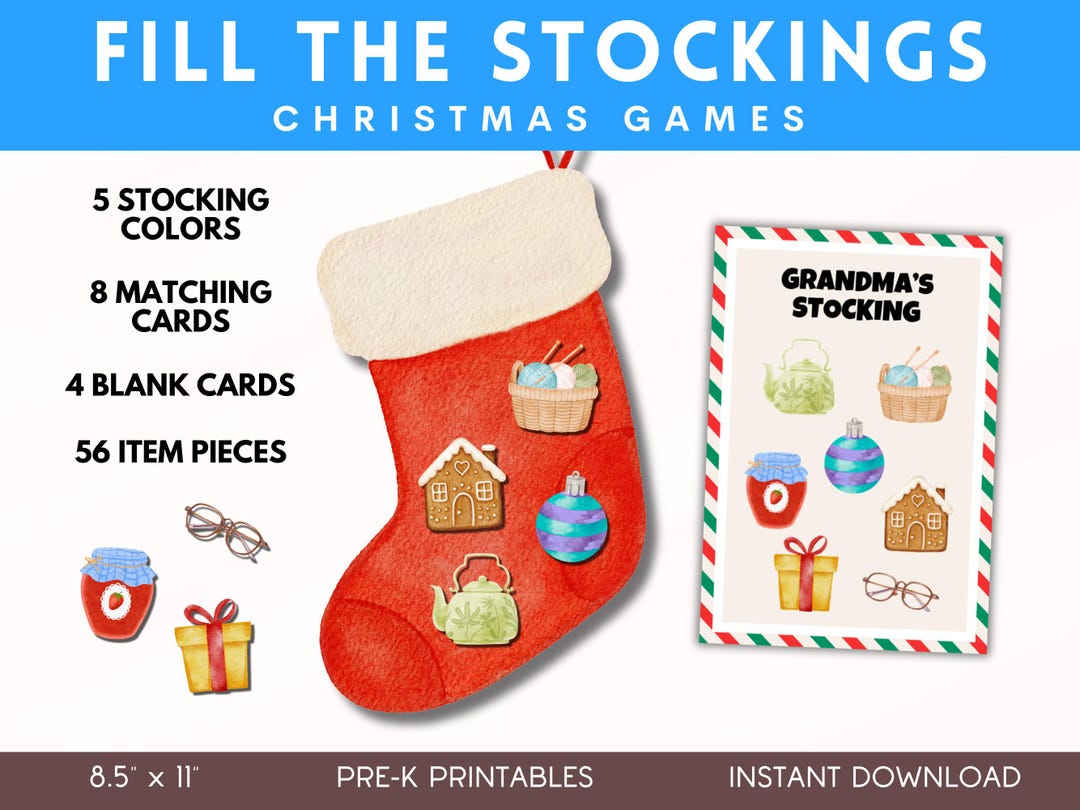 Christmas Activity, Stocking Matching Game, Pattern Recognition ...
