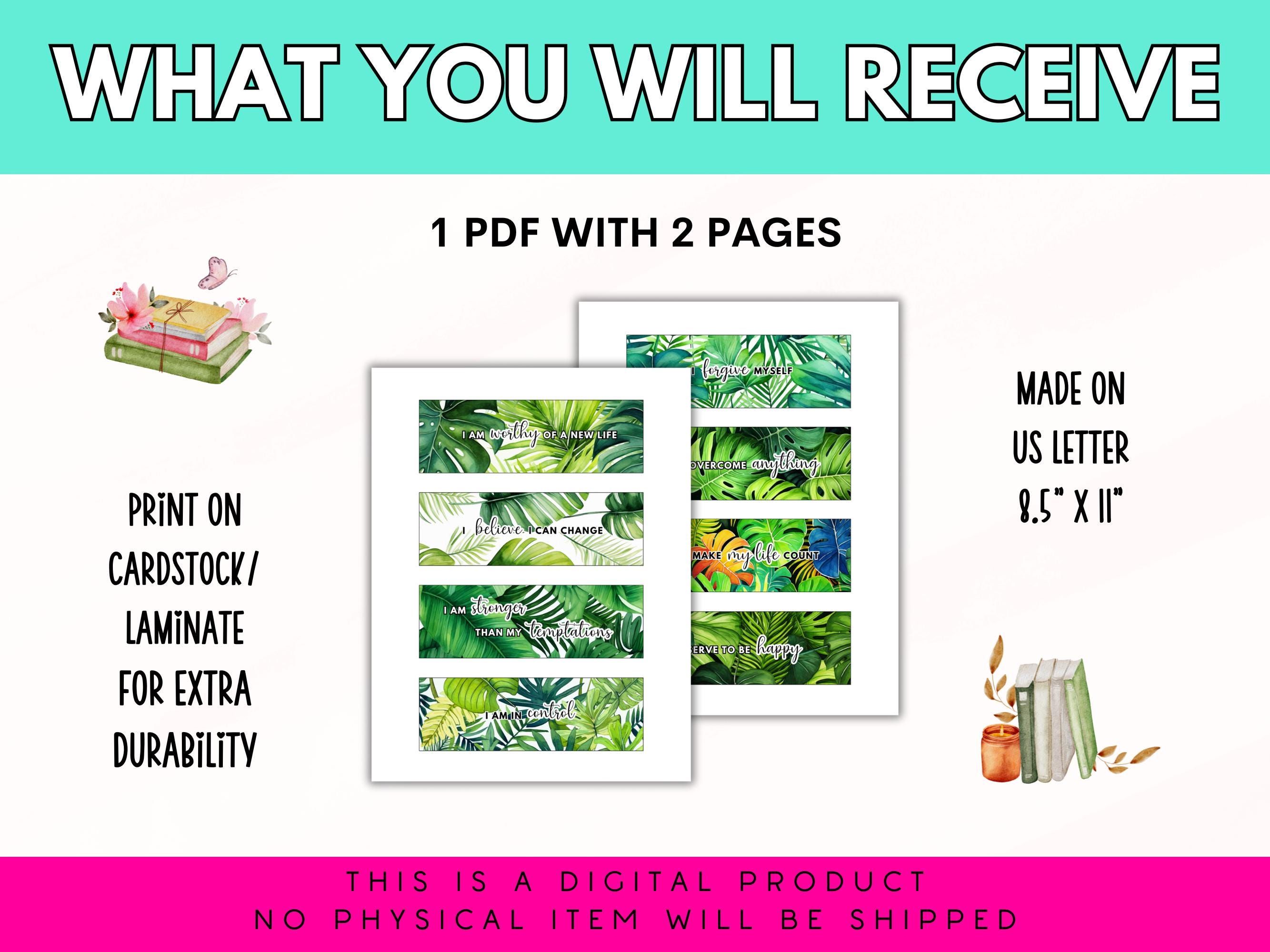 Recovery Quotes Bookmarks, Printable Sobriety Gift for Sponsor ...