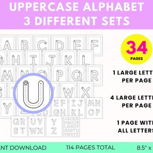 Preschool Letter Tracing Worksheets, Uppercase and Lowercase Practice ...