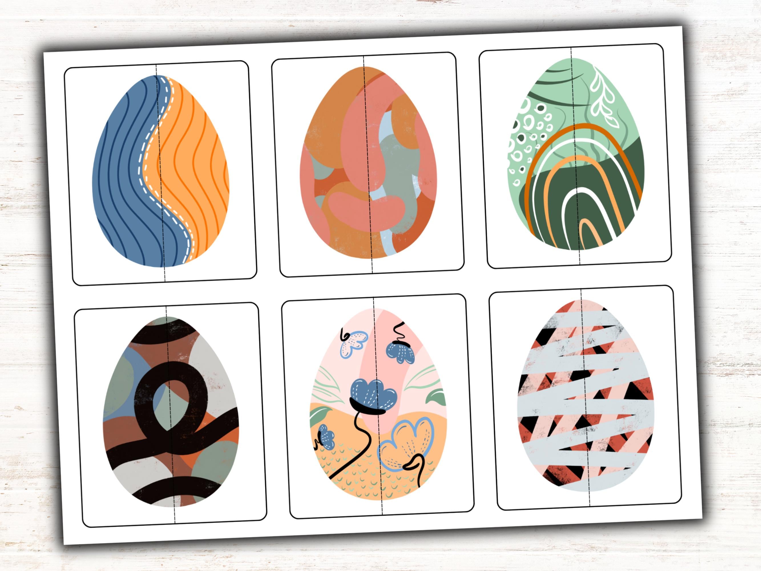 Egg Matching Cards for Kids, Easter Egg Puzzle, Printable Games ...