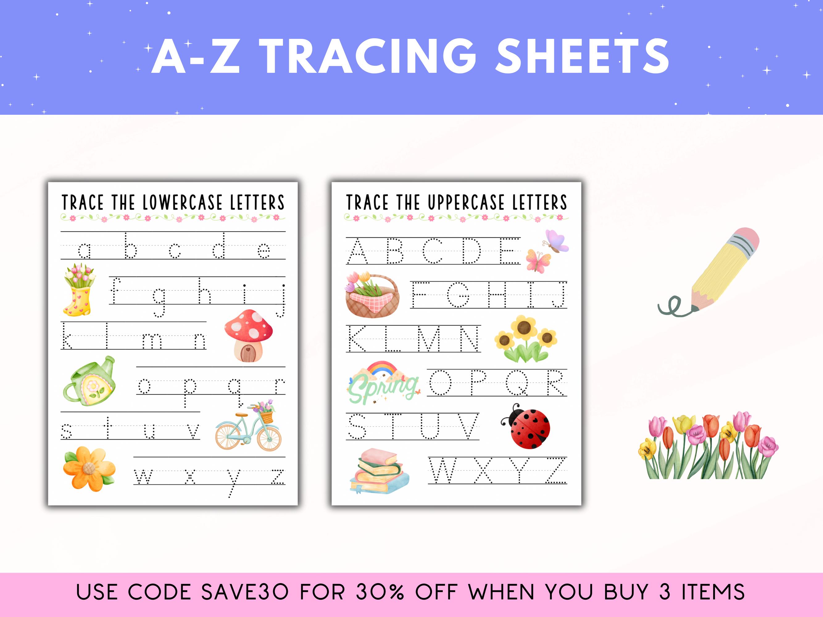 Spring Writing Activity, Preschool Letter Tracing Sheets, Learn to ...