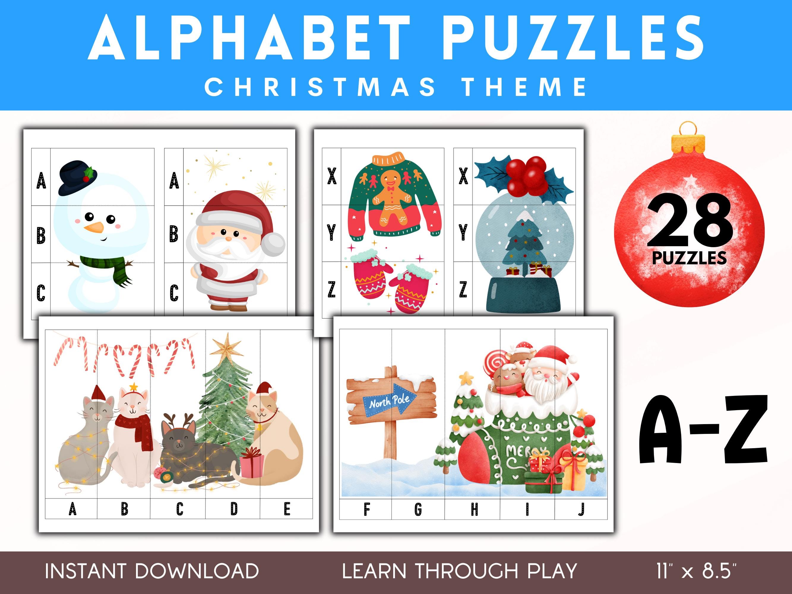 Alphabet Letter Puzzle Kids Alphabet Puzzle Christmas Printable ...