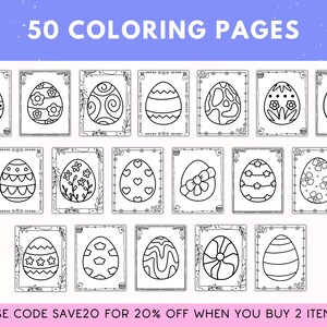 Easter Egg Coloring Pages for Kids, Printable Easter Activity ...