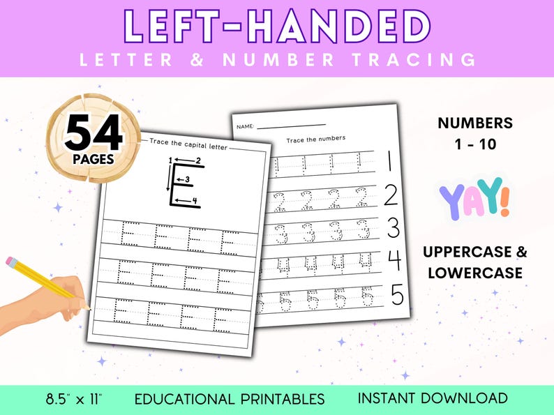 Left-handed ABC Practice Sheets Number Tracing Printable Worksheets ...