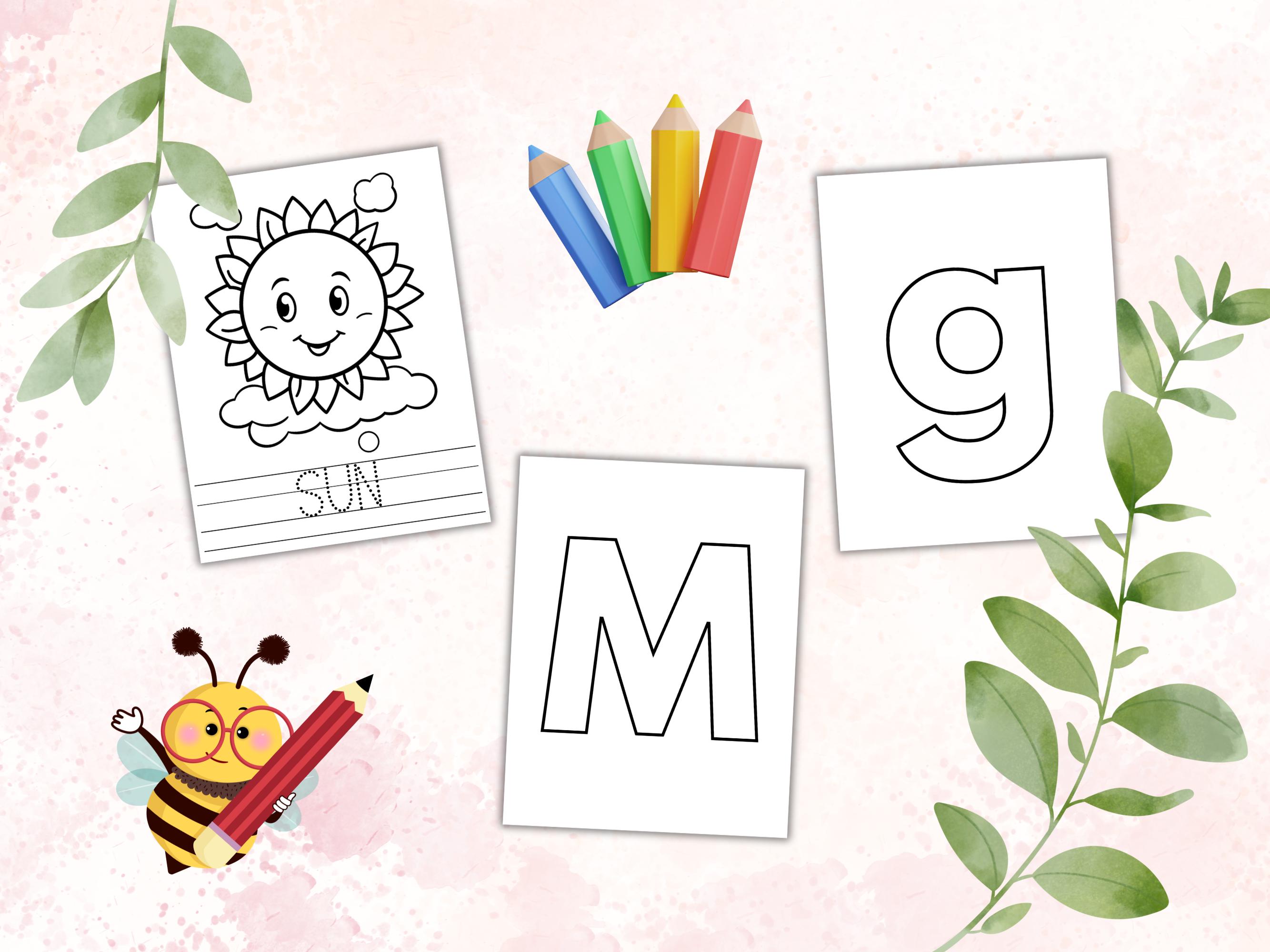 Alphabet Printable Large Coloring Toddlers Pre-k ABC Activity for Kids ...