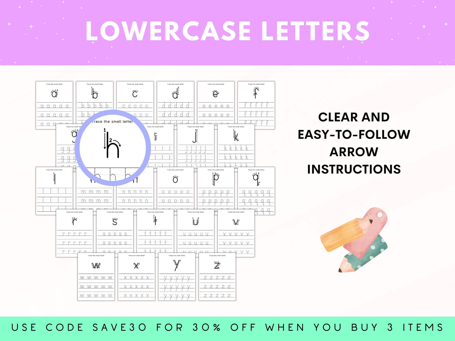 Handwriting Practice Sheets for Kids, Alphabet Tracing Workbook ...